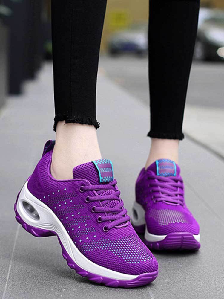 【砾驾新款气垫女鞋时尚透气休闲跑步鞋女士运动鞋·WDYF-516灰粉色】-惠买-正品拼团上惠买